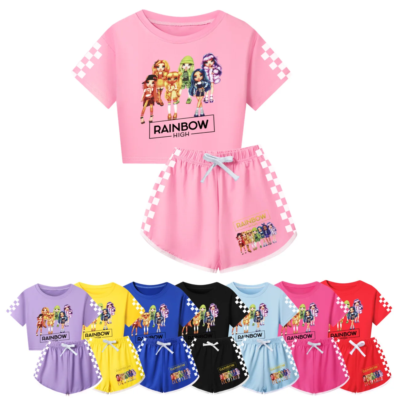 Rainbow High Clothing Set Girls Summer Kids midriff-baring T shirt ...