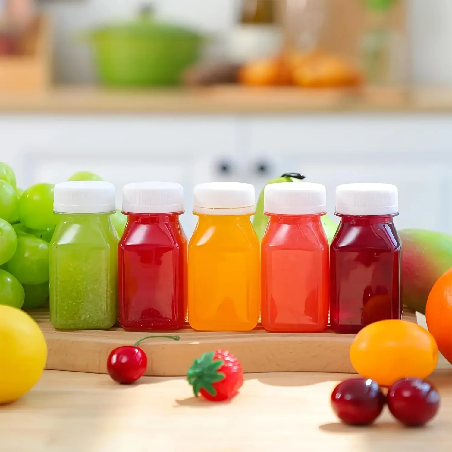 12pcs Plastic Juice Bottles with Caps, Juice Containers with Tamper ...