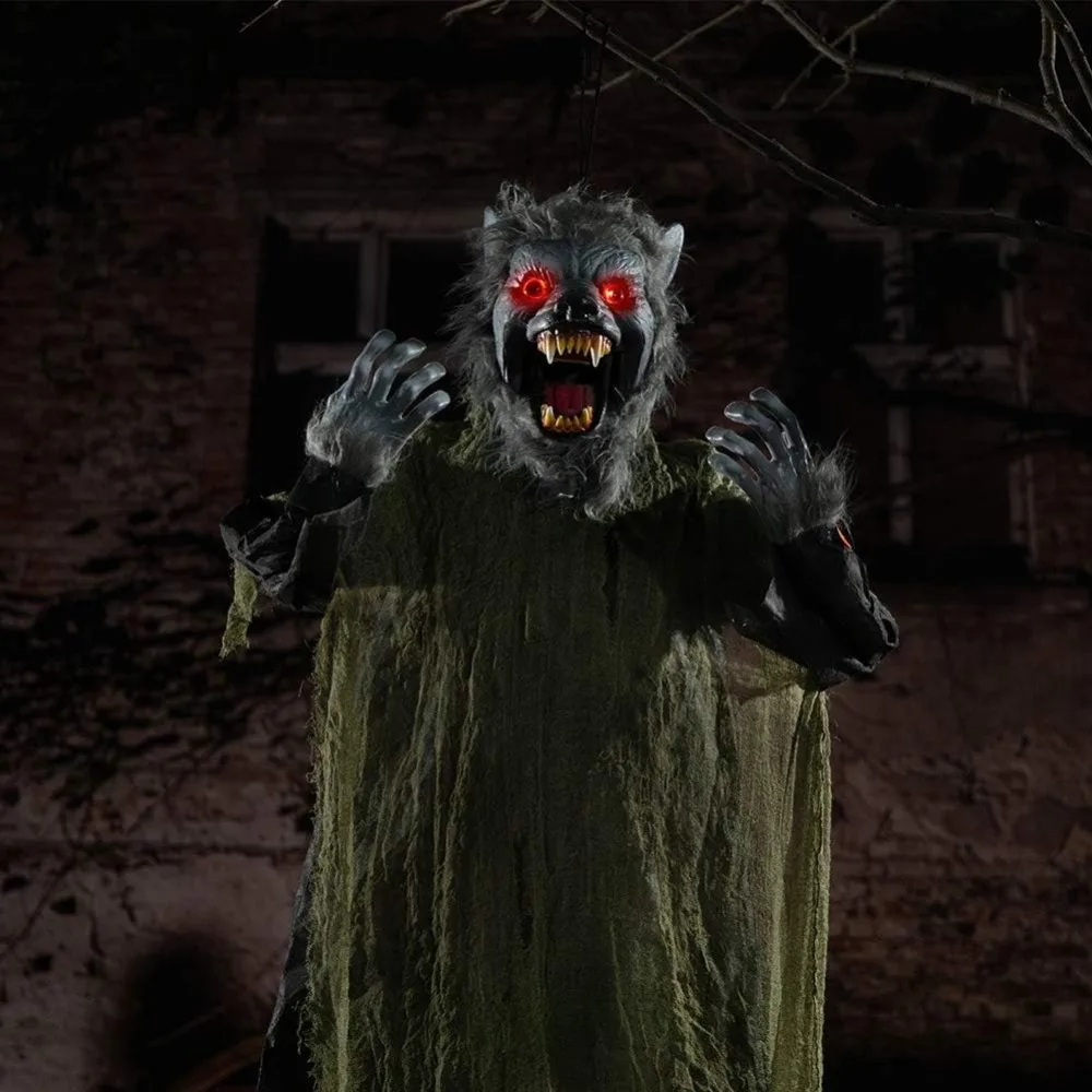 Animated-Hanging-Werewolf-with-Glowing-Eyes-and-Creepy-Howling-Sound ...