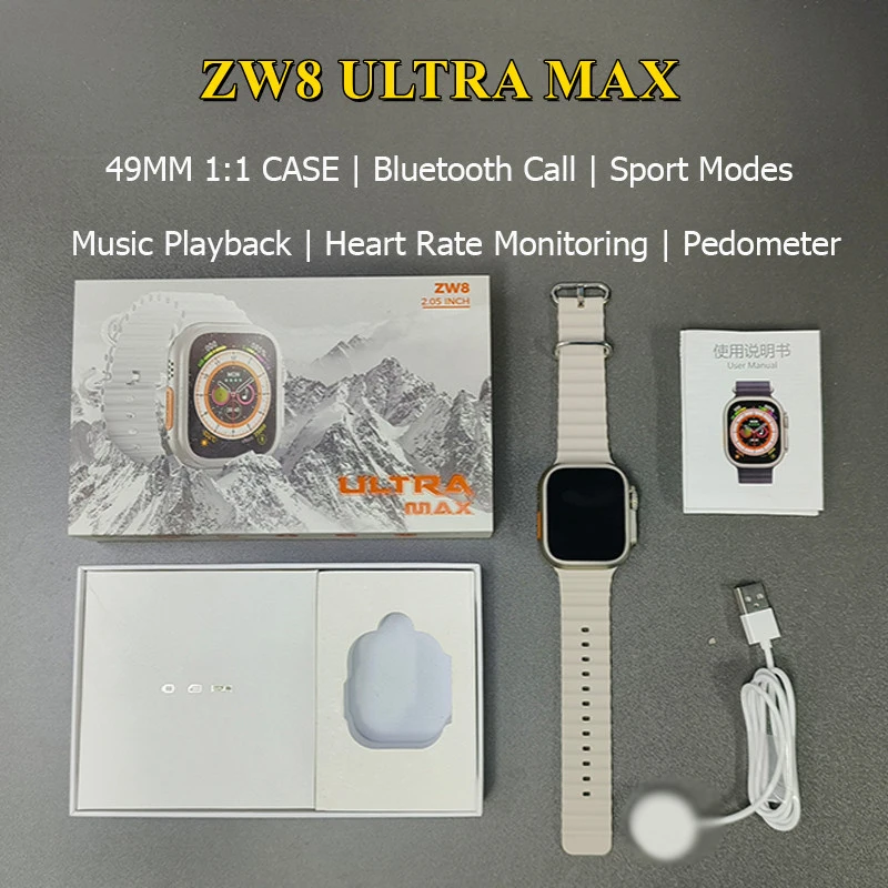 가성비 스마트워치 한글패치 2022 스마트 워치 49mm ZW8 울트라 MAX 시리즈 8 수면 모니터 - 티몬