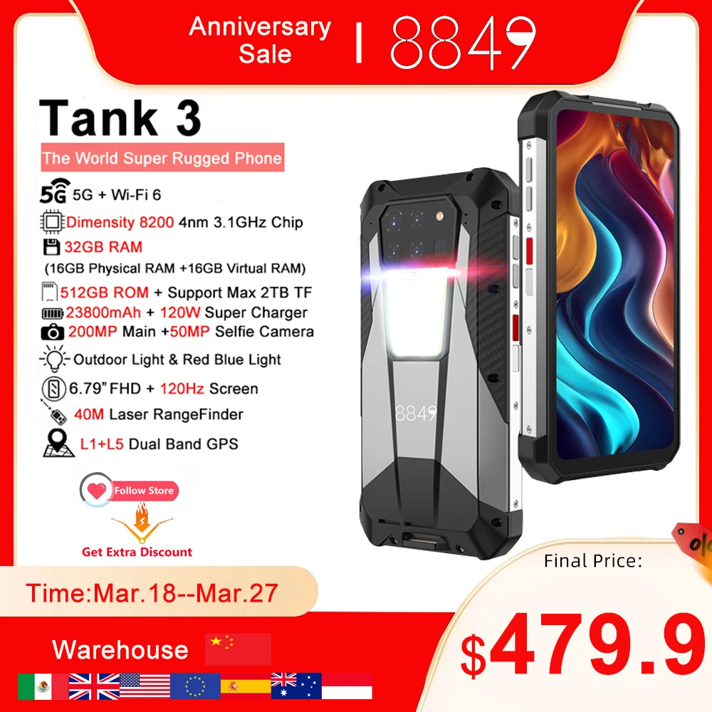 8849-Tank-3-Rugged-Smartphone-32GB-512GB-23800mAh-120W-Charger ...