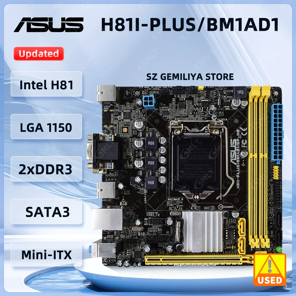 ASUS H81I-PLUS 미니 ITX 마더보드 H81I-PLUS/BM1AD1/DP_MB LGA 1150 인텔 H81 지원 코어 ...