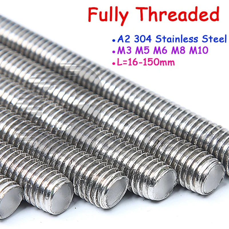 M3-M5-M6-M8-M10-A2-304-Stainless-Steel-Fully-Threaded-Rods-Bar-Stud ...