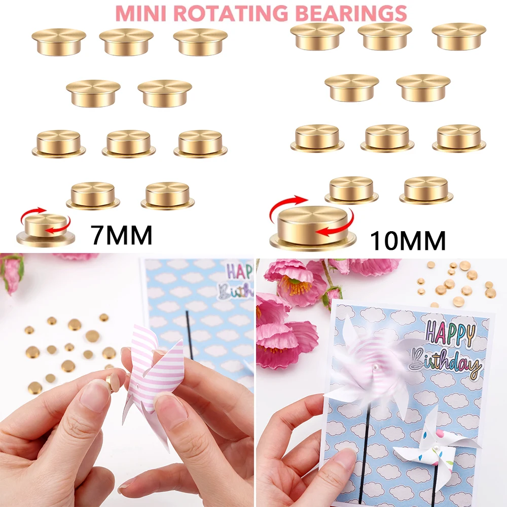 10pcs Mini Metal Rotating Bearings 7mm10mm 360 Rotation Smooth Spin ...
