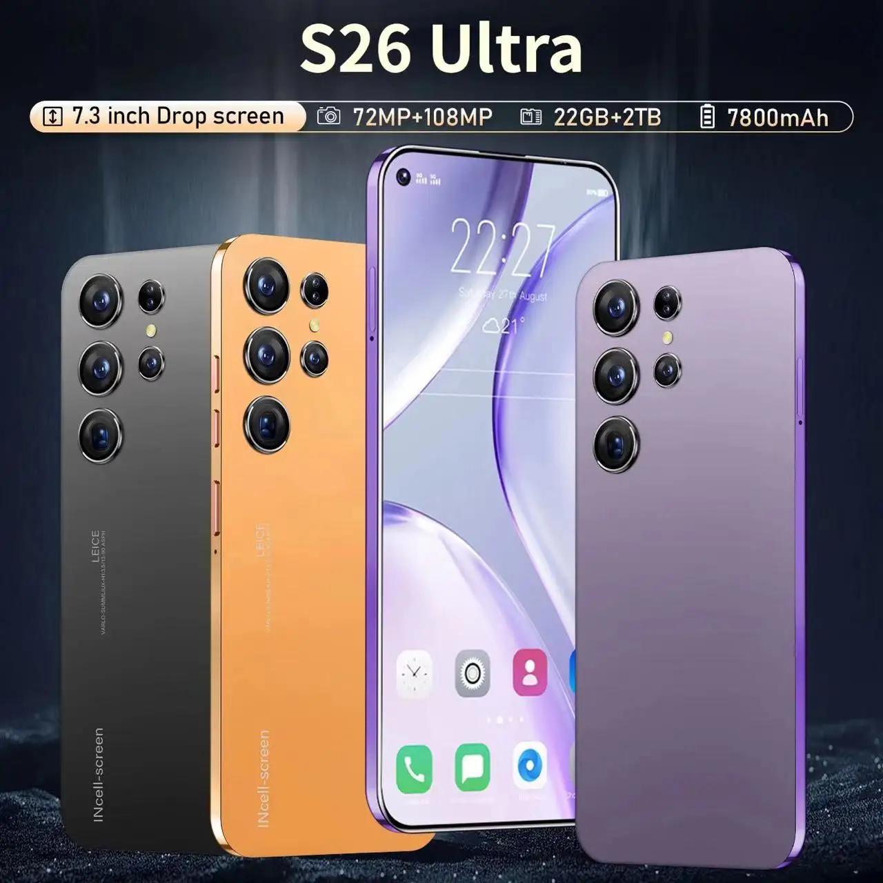 S26-Smartphone-Android-Ultra-5G-7-3-Polegada-HD-Tela-Cheia-22GB-2TB ...