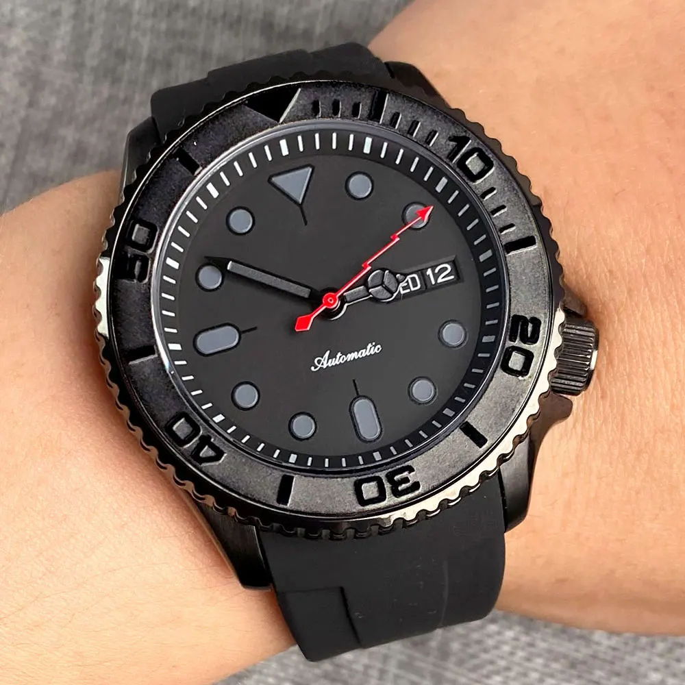 41mm-Mod-SKX-zle-erkekler-PVD-siyah-NH36A-hareketi-moda-20BAR-dal-su-ge ...