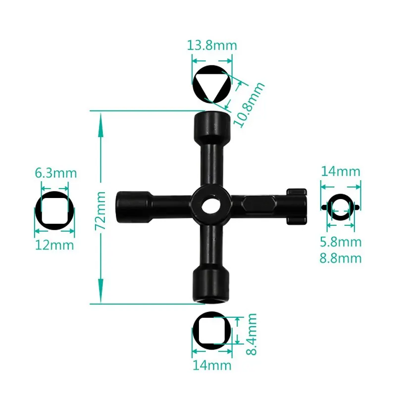 Multi-function Cross Spanner Mini Portable Three Hexagonal Internal ...