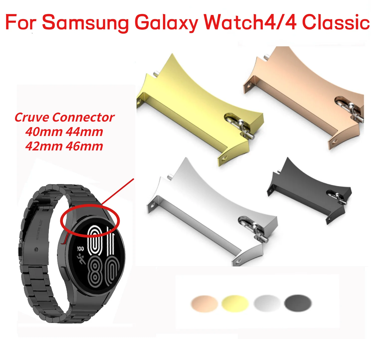 Watch-Band-Connector-For-Samsung-Galaxy-Watch-5-4-40mm-44mm-Stainless ...