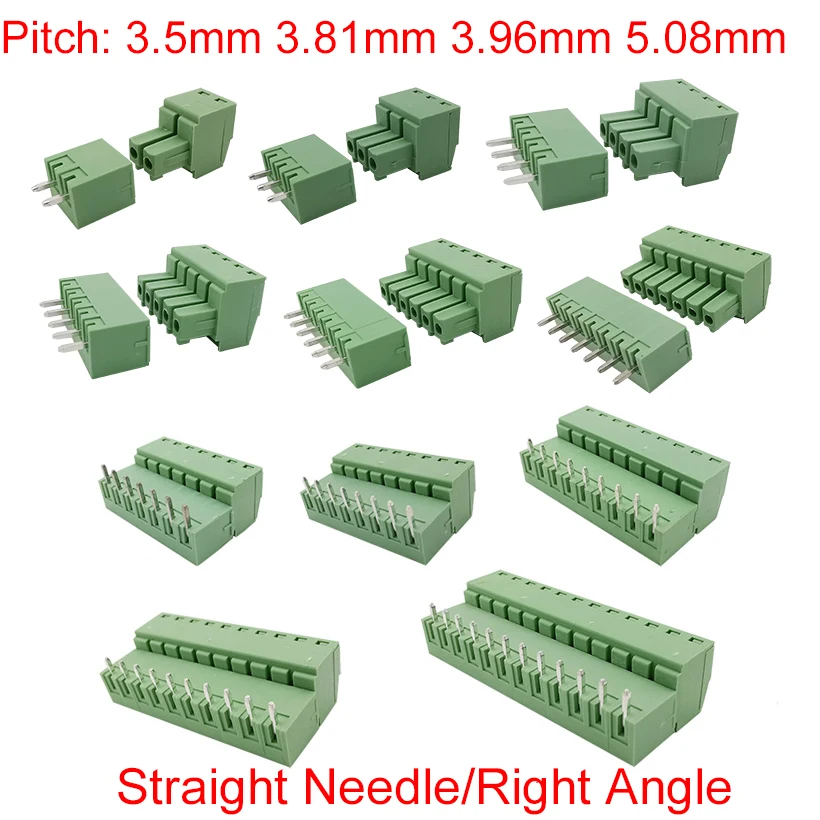 5 pares 15EDG KF2EDG 3,5mm 3,81mm 3,96mm bloque de terminales de tornillo PCB 2P 12 Pin conector ...