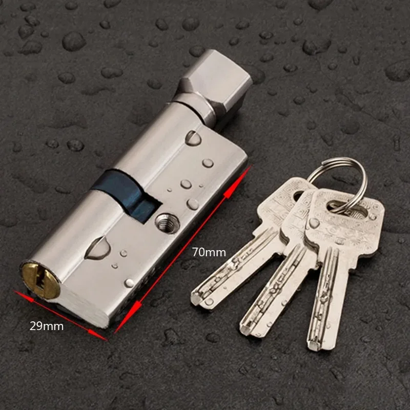 Door Cylinder Lock Biased 70mm 3 Keys Anti-Theft Entrance Brass AB Door ...