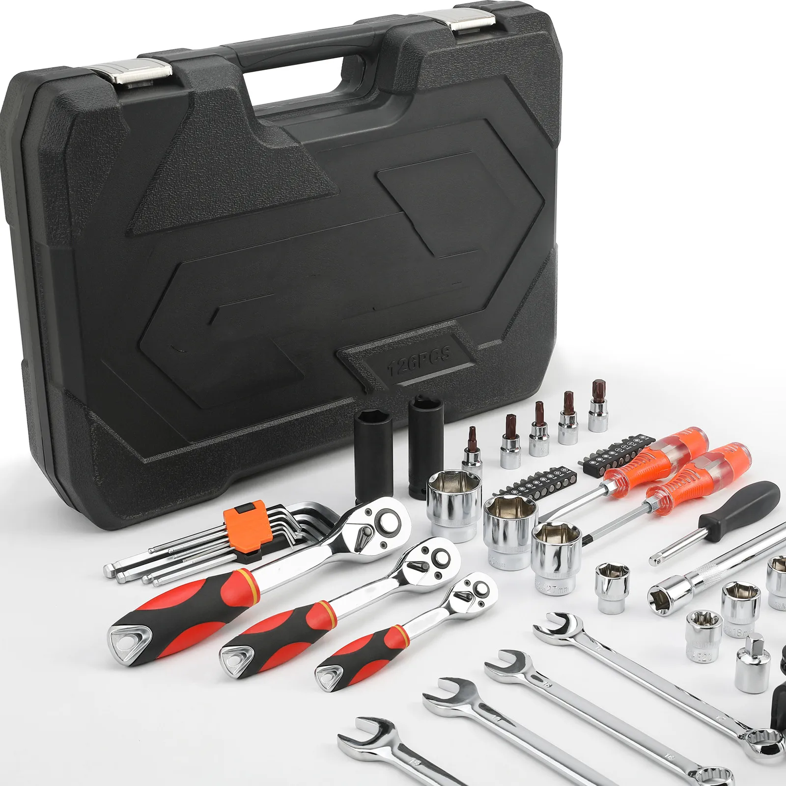 Professional-126Pcs-Machine-Tools-Accessories-Socket-Wrenches-Mechanic ...