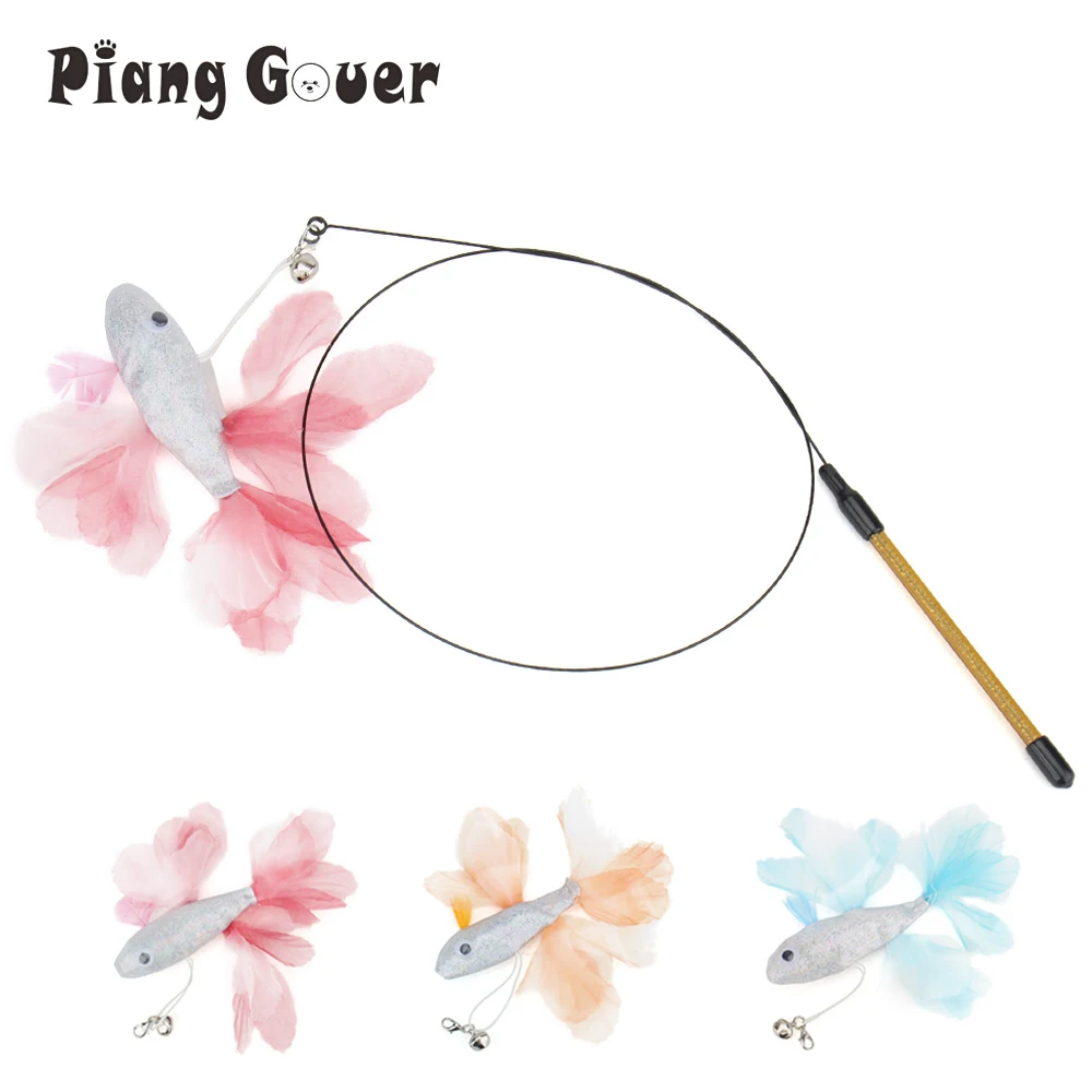 Colourful-Fish-Cat-Teaser-Stick-Goldfish-Fighting-Fish-Shape-Cat-Toy ...