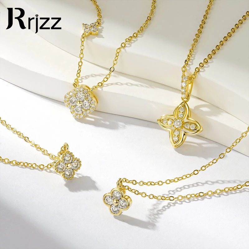Rrjzz D Color VVS1 Round Lab Created Moissanite Adjustable Necklace for ...