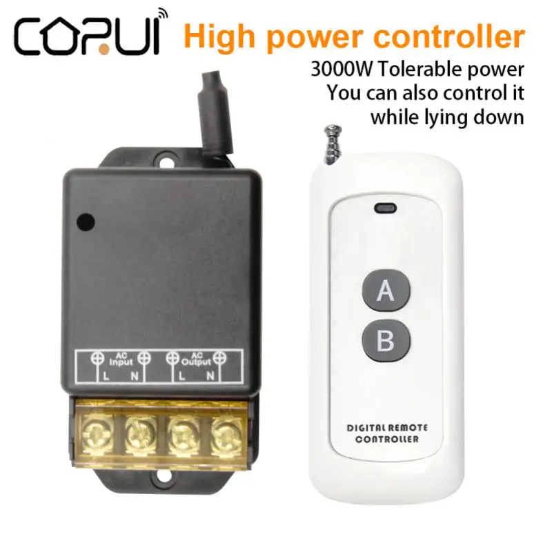 Corui 433mhz Wireless Rf Remote Control Switch 220v 110v 30a Relay For