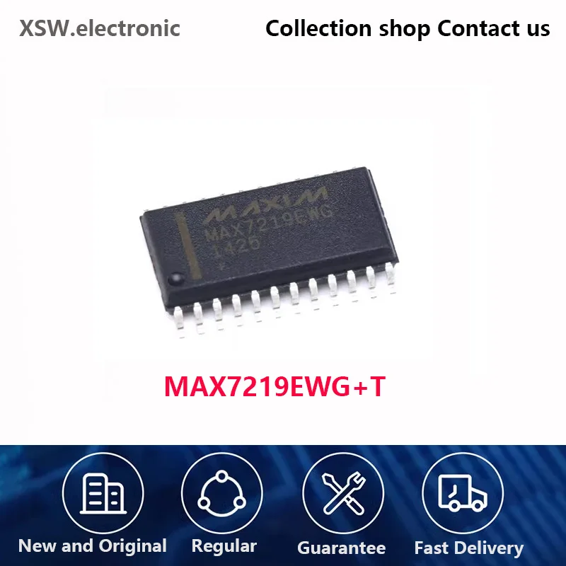 100-New-Original-MAX7219EWG-T-SOIC-24-LED-Driver-8-Digit-SPI-Interface ...