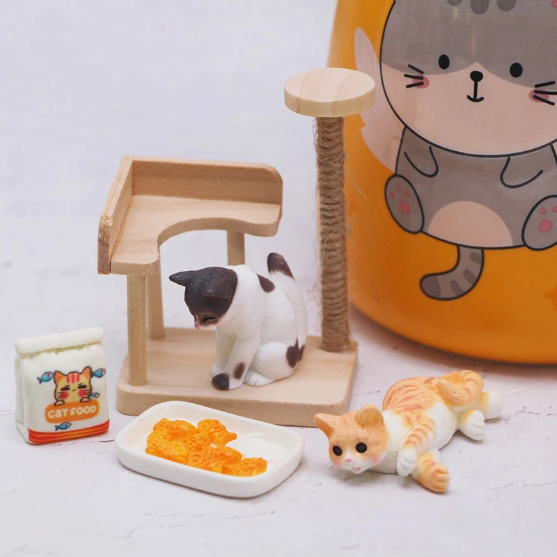 1-12-Dollhouse-Mini-Wooden-Pet-Cat-Tree-Tower-Toys-Cat-Climbing-Rack ...