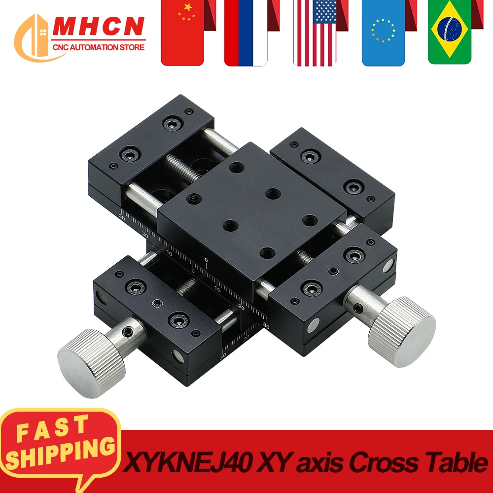 XYKNEJ40 XY axis Manual Motion Stage Cross Slide Table 40mm Triangular ...