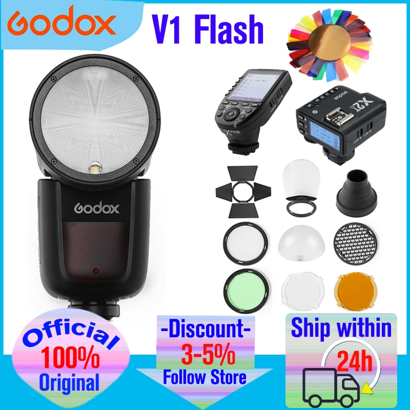 Godox V1 Flash V1c/n/s/f/o/p Camera Speedlight Round Head Flash For ...