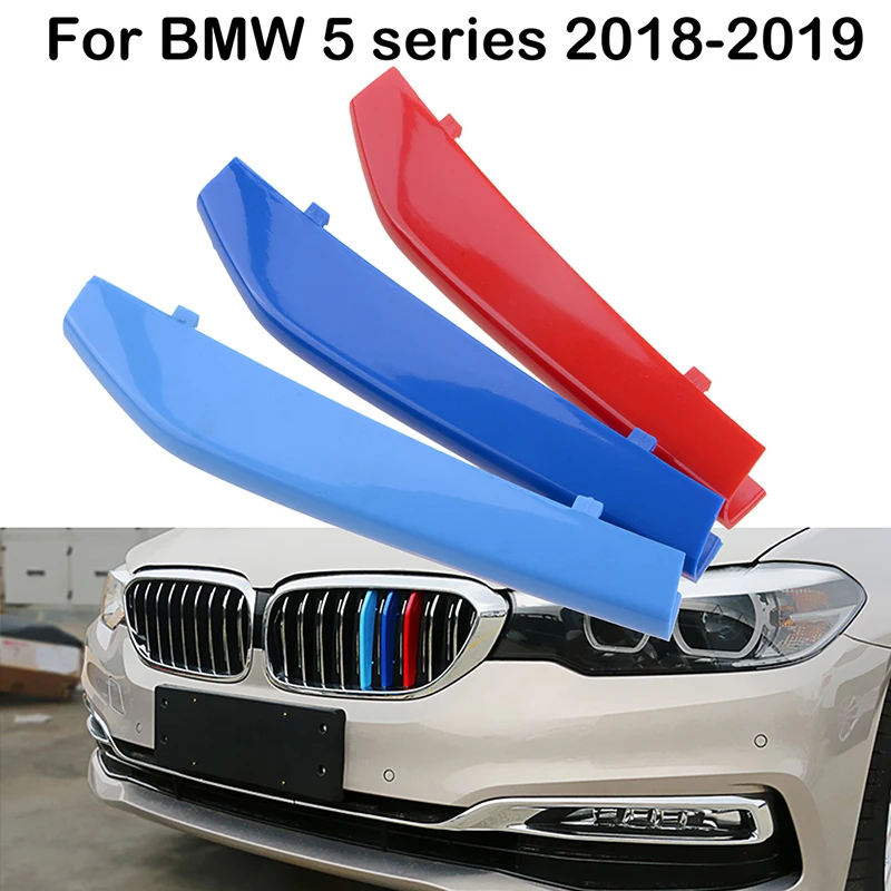 9-Slats-Kidney-Front-Grill-Grille-Cover-Clip-Trim-For-BMW-5-Series-G30 ...