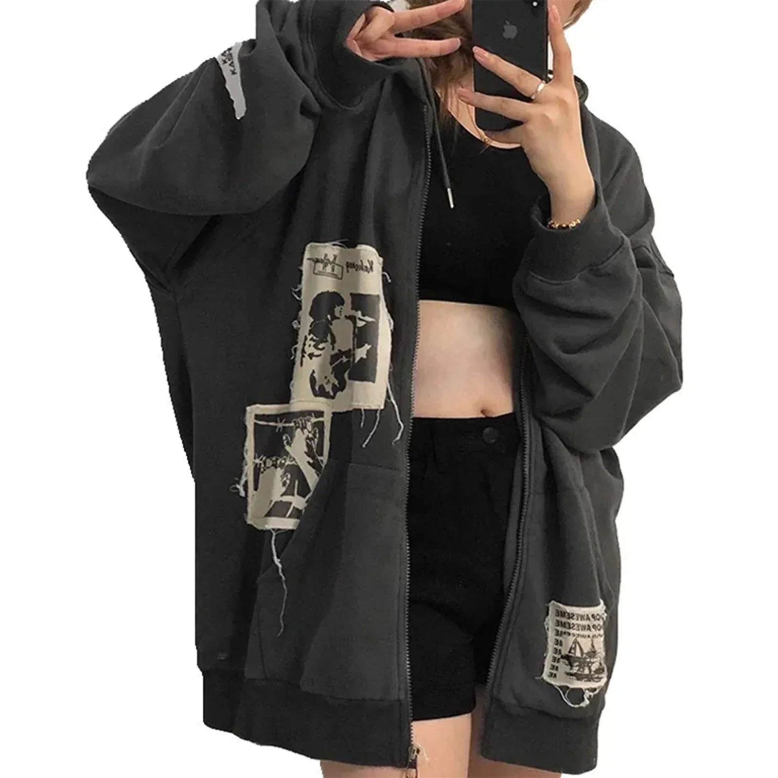 Women-s-Y2K-Zip-Up-Hoodie-Vintage-Graphic-Oversized-Aesthetic-Sweatshirt-Long-Sleeve-E-Girl ...