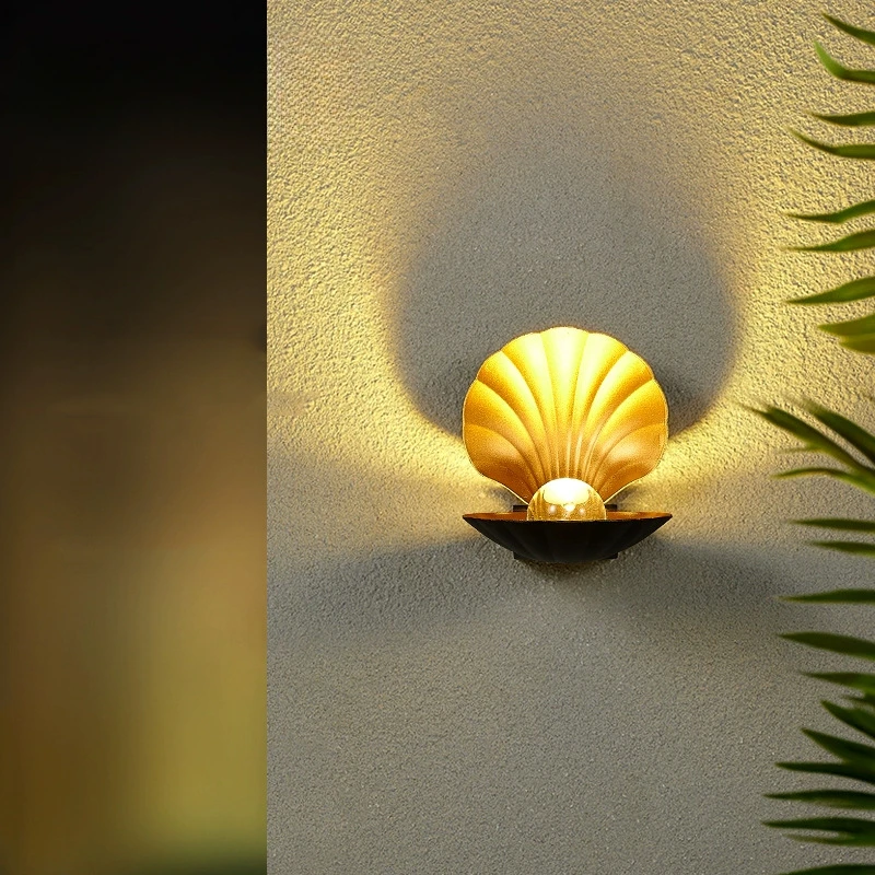 LED-Wall-Lamp-Shell-Pearl-Shape-Outdoor-Waterproof-IP65-Garden-Wall ...