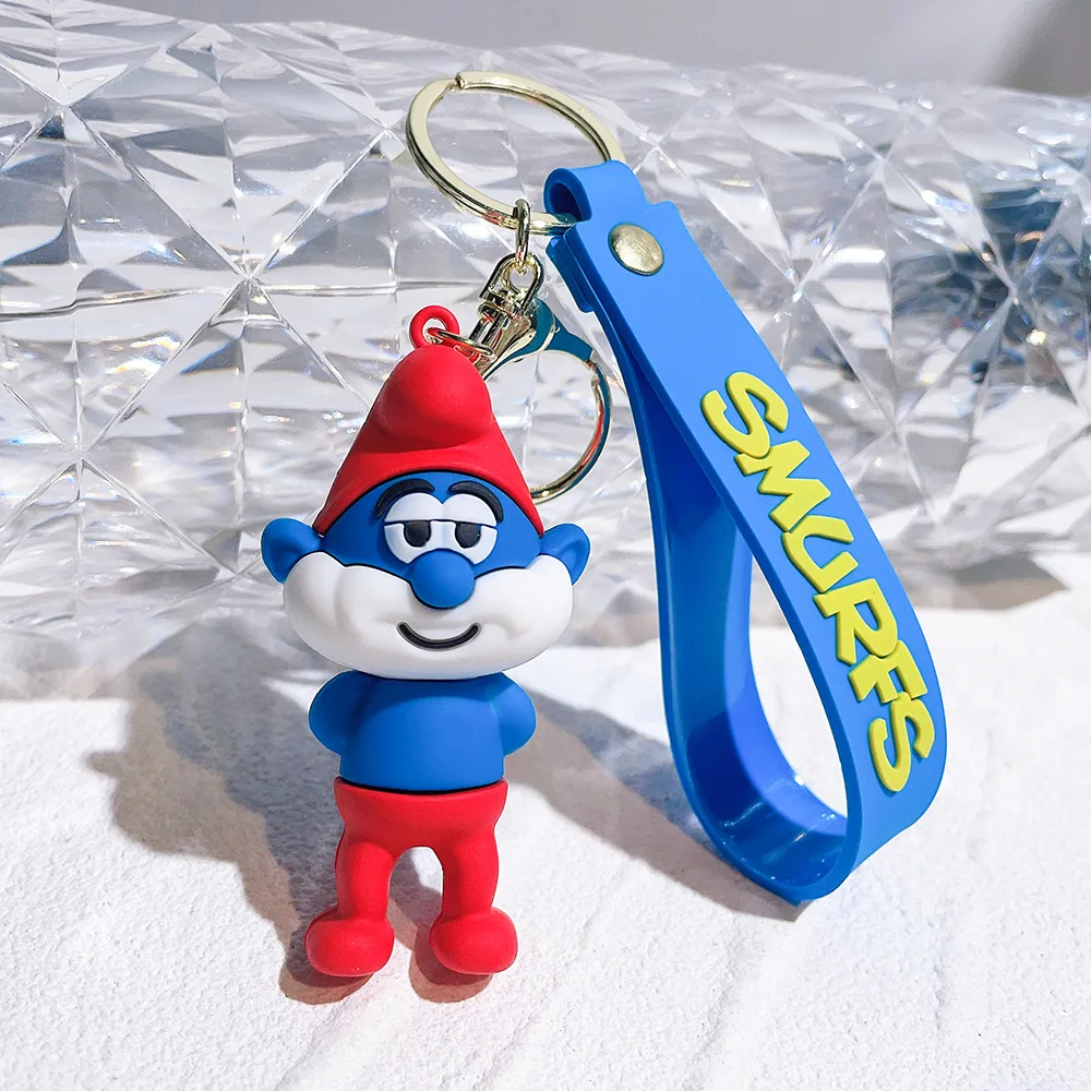 Anime Figure Smurfs Keychain Painter Engineer Chef Modeling, 47% OFF