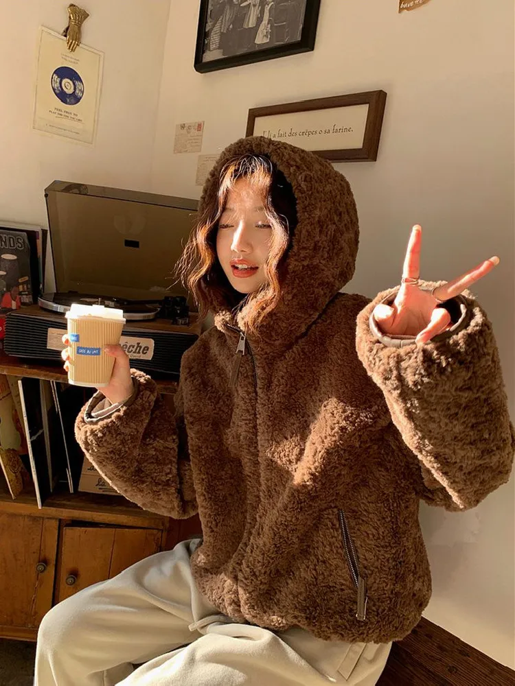 Hooded-Lamb-Wool-Jacket-Cropped-Overcoat-for-Women-s-Winter-Thick-Warm ...