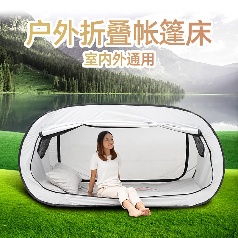 Fully-Enclosed-Folding-Camping-Cots-Isolation-Bed-Curtain-Mosquito-Net ...