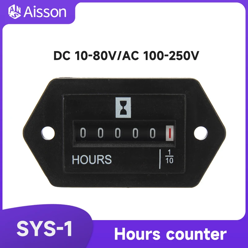 SYS-1 6 Digits Timer Counter Mechanical hours counter Hour Meter ...