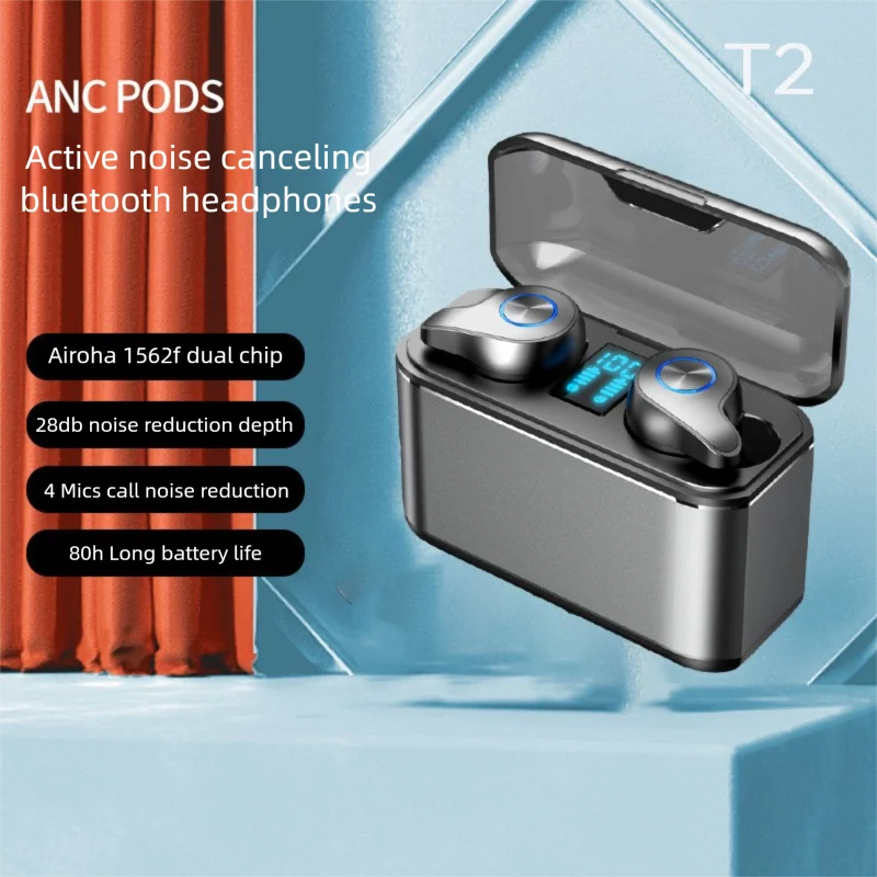 Airoha 1562F Dual Chip Earphones Wireless Bluetooth 28db ANC 4Mics ...