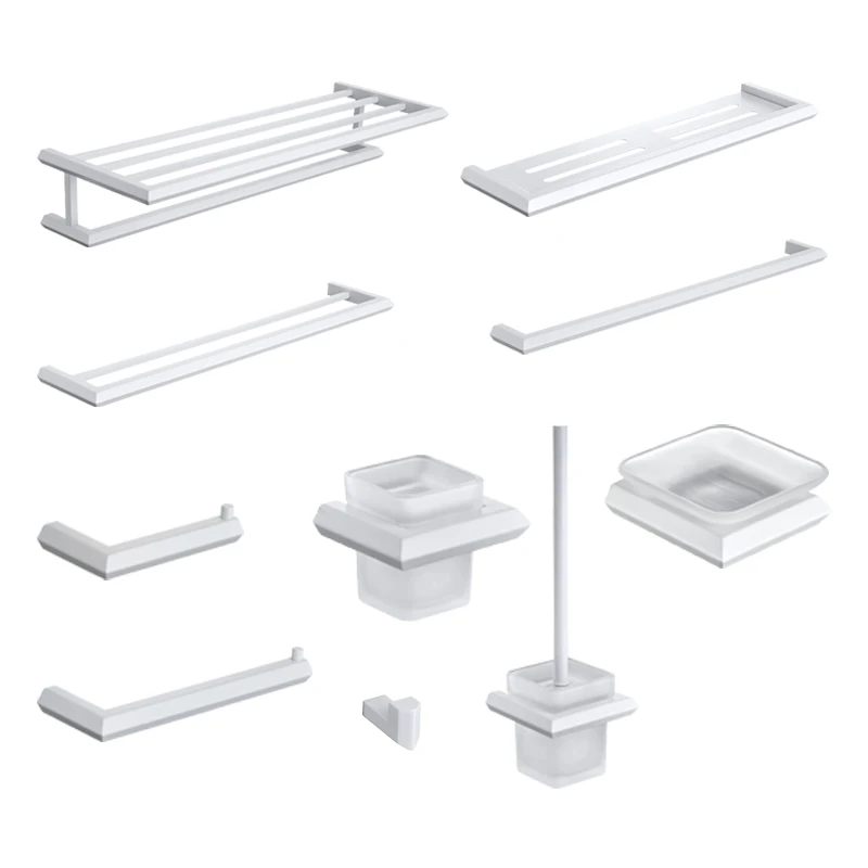 304-Stainless-Steel-Wall-Mounted-Towel-Rack-White-Bathroom-Hardware ...