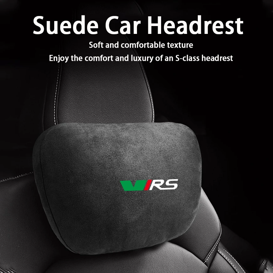 For-Skoda-Octavia-Virs-RS-IV-2011-2020-Suede-Car-Headrest-Neck-Support ...
