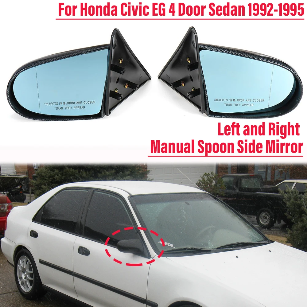 2x-Car-Manual-Rearview-Mirror-Spoon-Style-Adjustable-Side-Door-Wing ...