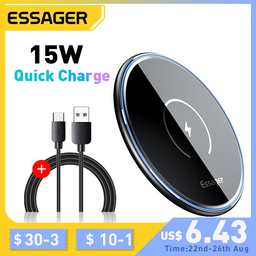 Essager 15w Qi Wireless Charger Fast Wireless Phone Charging Induction ...