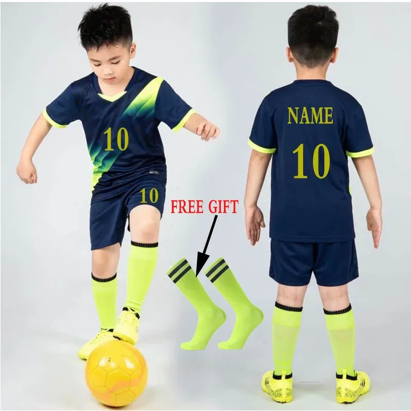 Kids-football-Uniforms-boys-girl-Youth-Soccer-Jersey-set-Home-Short-Sleeve-Kit-Shorts-child ...