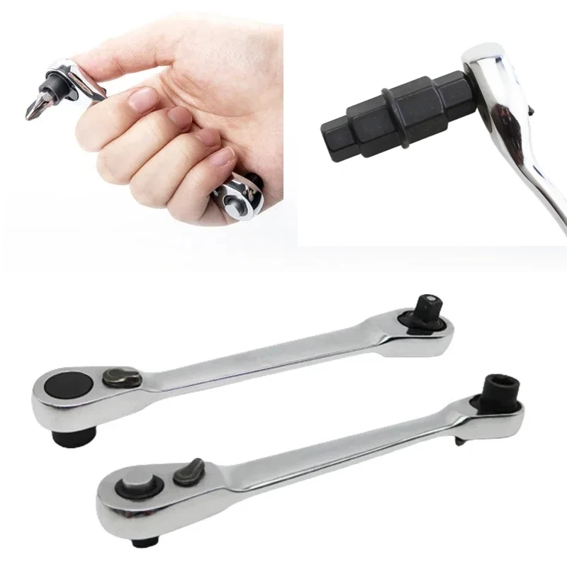 Portable-1-4-Inch-Double-Ended-Quick-Socket-Ratchet-Wrench-Screwdriver ...