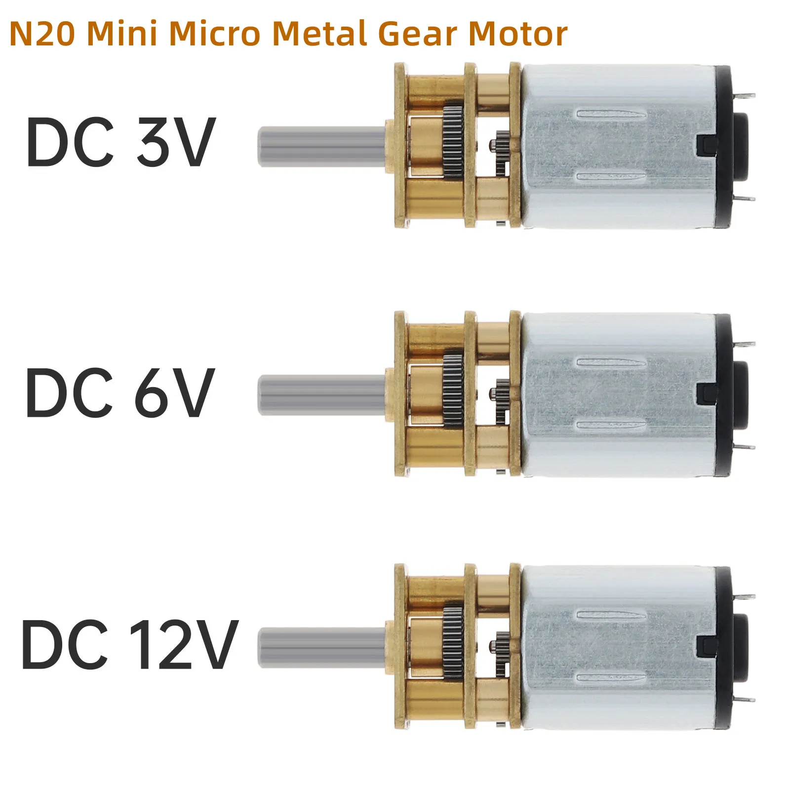 DC 3/6/12V N20 Mini Micro Metal Gear Motor with Gearwheel 30/50/60/100 ...