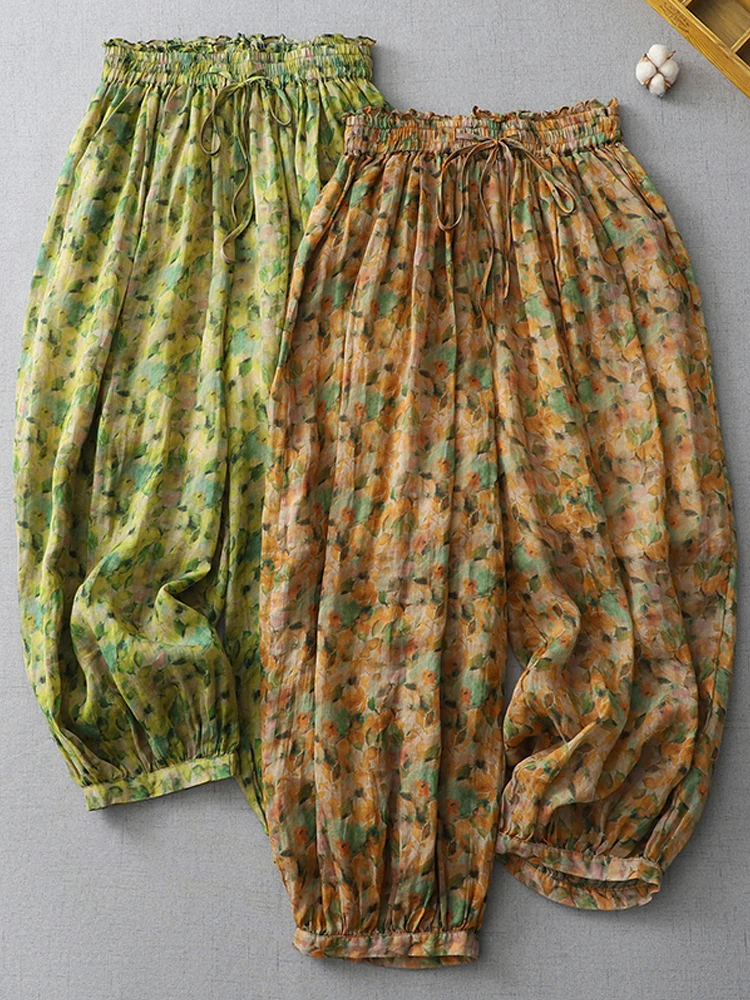 Pantalones-bombachos-de-estilo-tnico-Vintage-para-mujer-bombachos-holgados-e-informales-de-gran ...