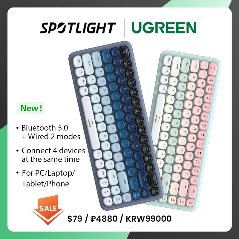 UGREEN-teclado-inal-mbrico-con-Bluetooth-5-0-y-cable-84-teclas-mec ...