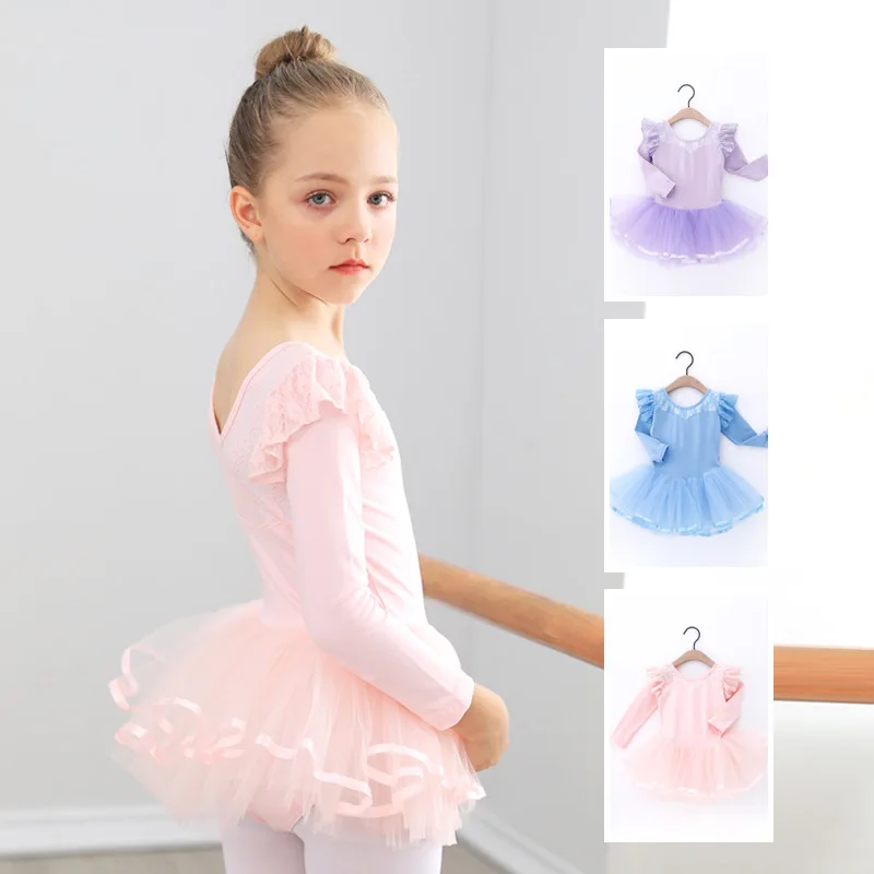 Cotton-Children-Dance-Costume-Lace-Splicing-Performance-Costume-Ballet ...