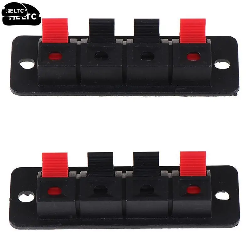 2Pc-Plastic-4Position-Connector-Terminal-Push-In-Jack-Spring-Load-Audio ...
