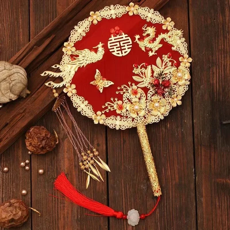 Classic-Chinese-Wedding-Hand-Fan-Bride-Holding-Tuan-Fan-Vintage-Festive ...
