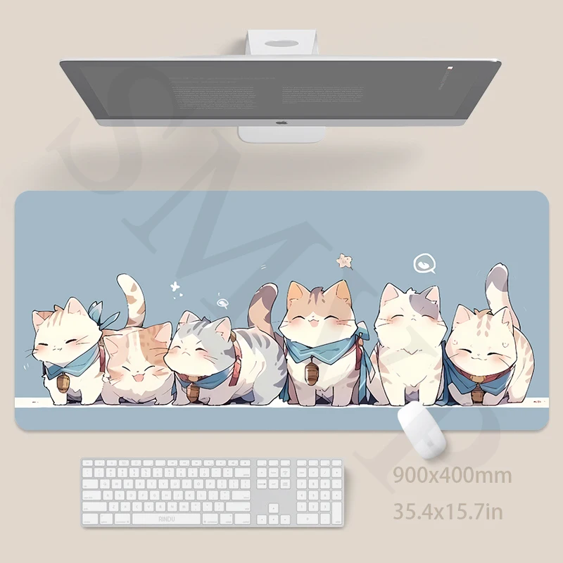 Original-Mouse-Pad-Cute-Cat-Mousepad-400x900cm-Large-Keyboard-Mats ...