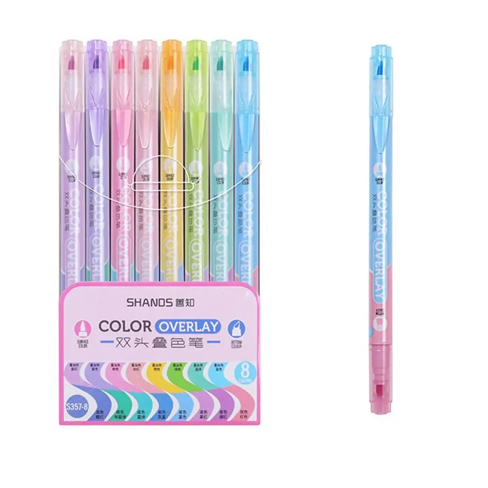 Kawaii-Double-ended-Highlighter-Marker-Quick-Dry-Macaroon-Colors ...