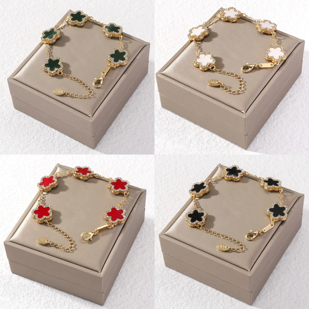 Women-Red-Shell-Waterproof-Bracelets-Shiny-Zircon-Plum-Blossom-Bracelet ...