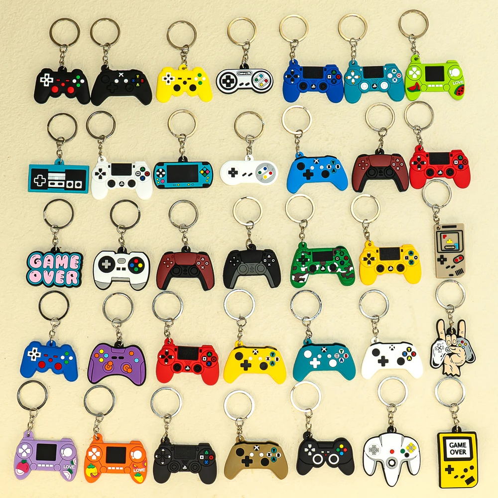 50PCS-PVC-Keychain-Cute-Gamepad-Colorful-Joystick-Keyring-Wholesale ...