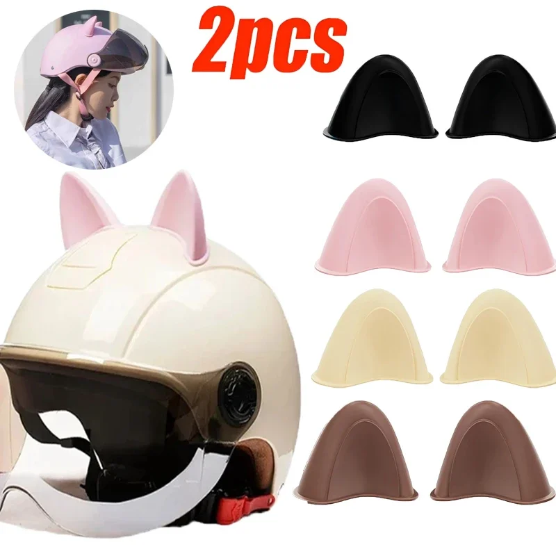 2pcs-Motorcycle-Helmet-Cat-Ears-Cute-Electric-Car-Motocross-Stickers ...