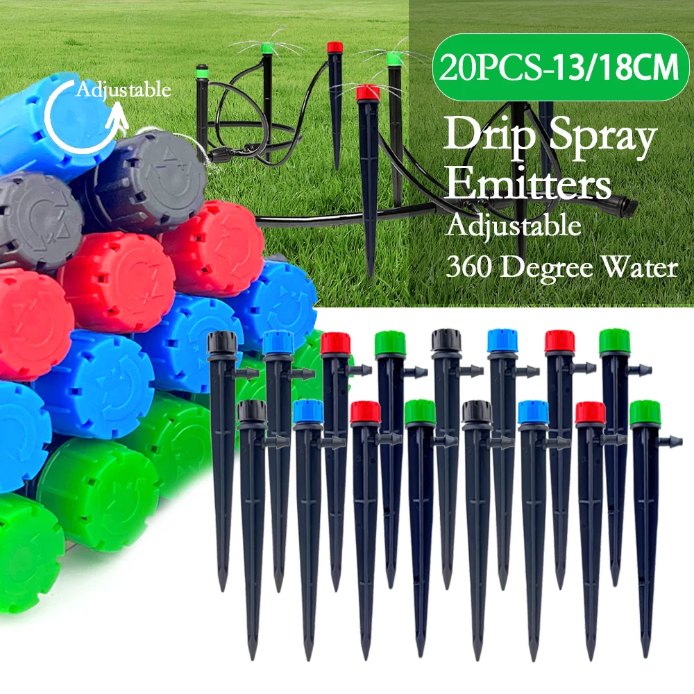 20Pcs-Drip-Spray-Emitters-Adjustable-360-Degree-Water-Flow-Sprinklers ...