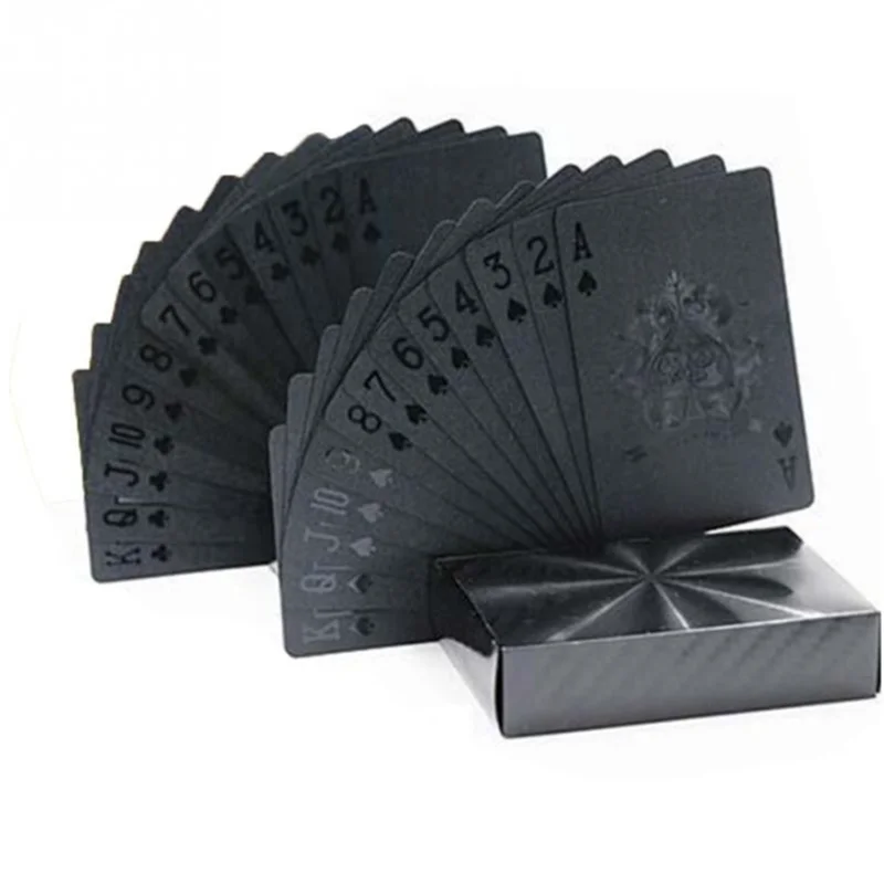 54pcs-Black-Gold-Playing-Card-Game-Card-Group-Waterproof-Poker-Suit ...