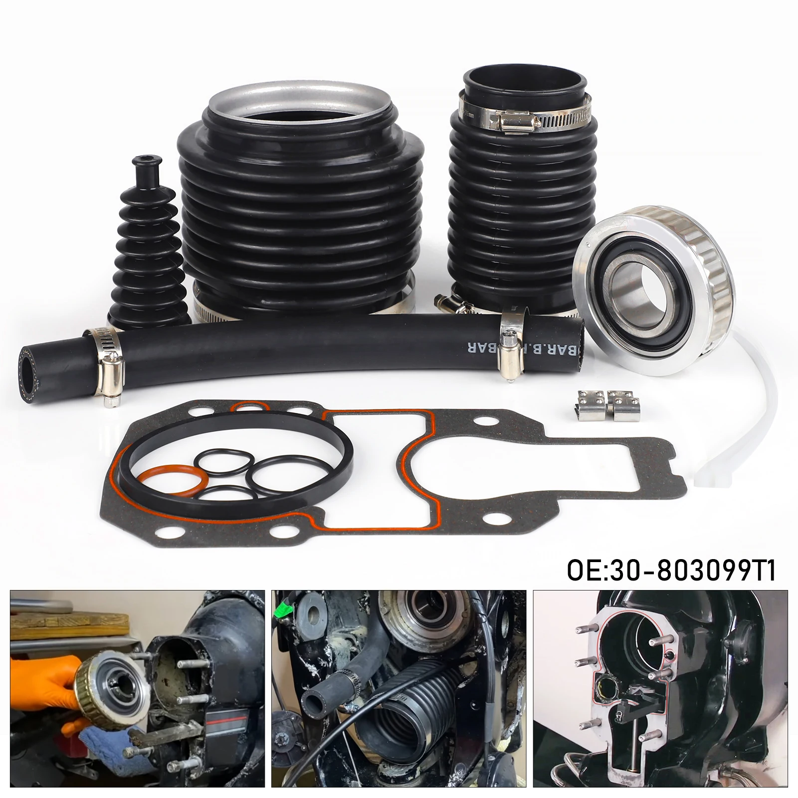 30-803099T1 18-8218 Transom Seal Repair Kit With Gimbal Bearing For The ...